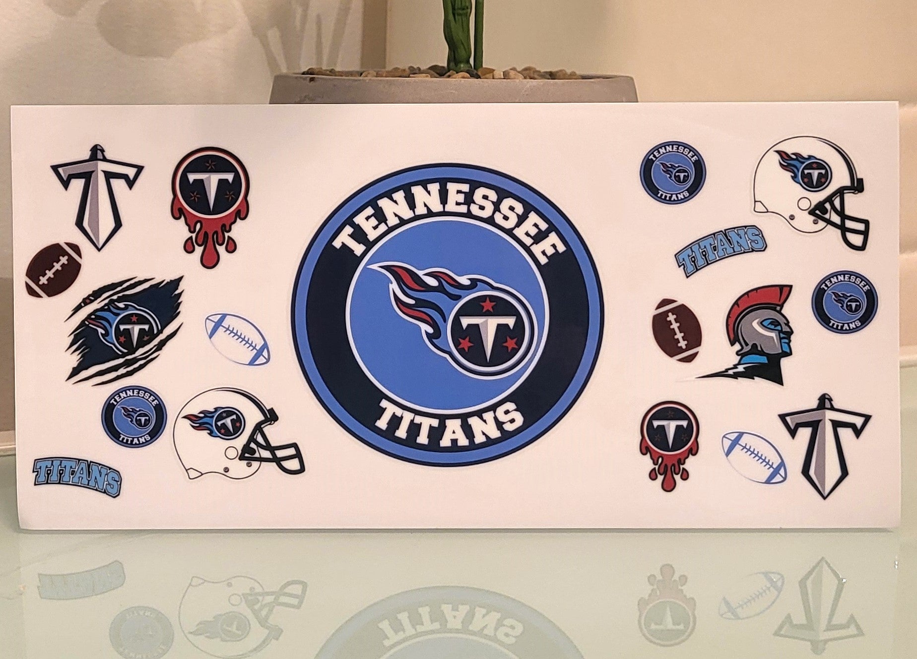 Tennesse Titans Wrap [UV DTF - 16oz Libbey Glass Can] | Ready to Apply ...