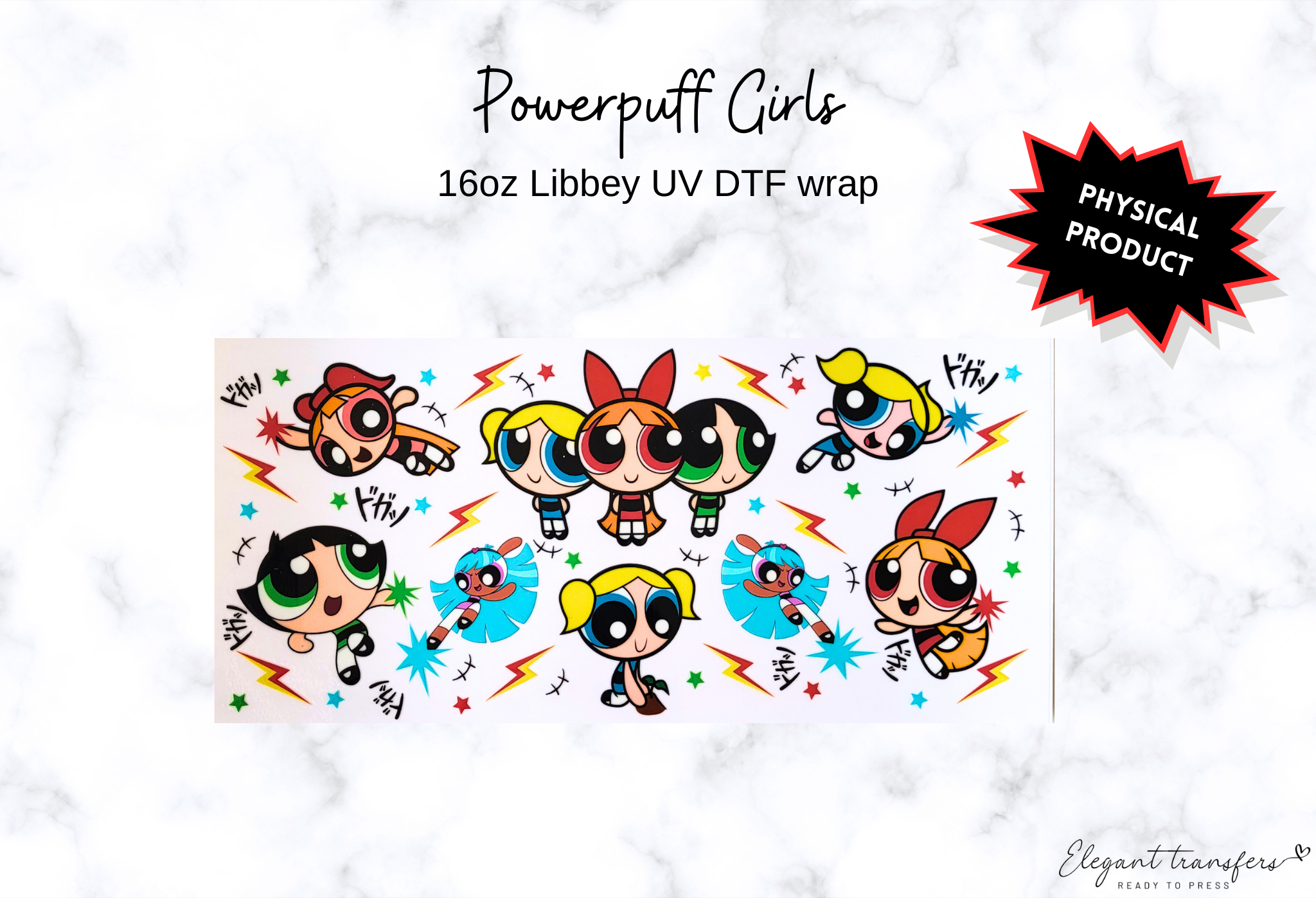 Powerpuff Girls Wrap [UV DTF - 16oz Libbey Glass Can] | Ready to Apply ...
